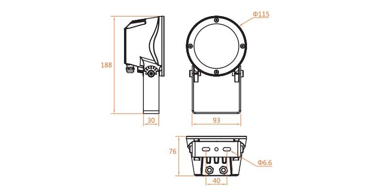 L02B_009B-9PCS/投光灯/9W/25°/3000K-欧锐杰品牌主页